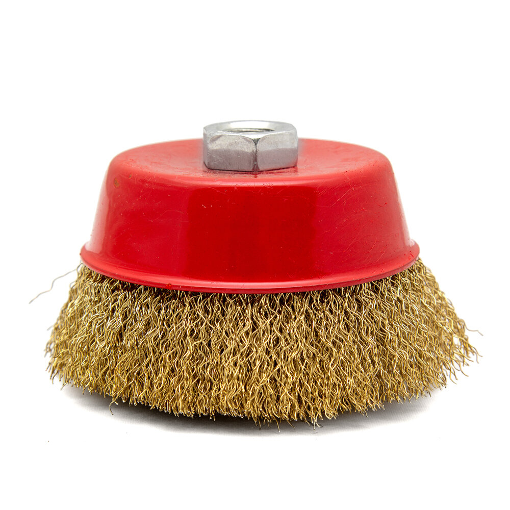 Щетка для УШМ Кедр, чашка, 75 мм, М14, латунированная проволока 0,3 мм