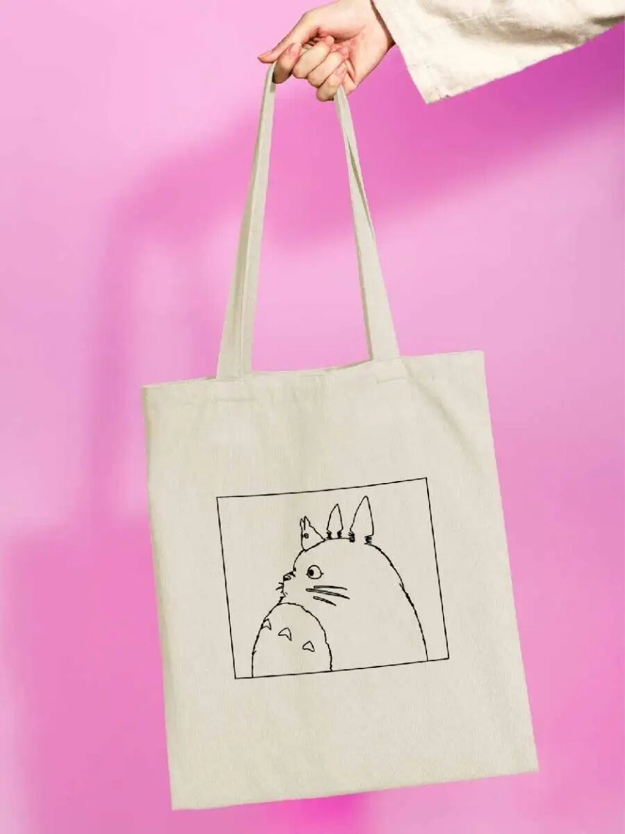 Сумка шоппер  с принтом аниме Тоторо