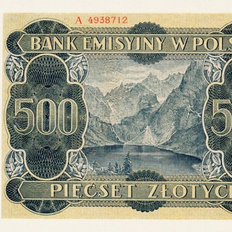 500 злотых 1940 Краков Польша, сувенирная копия, банкноты и купюры редкие коллекционные
