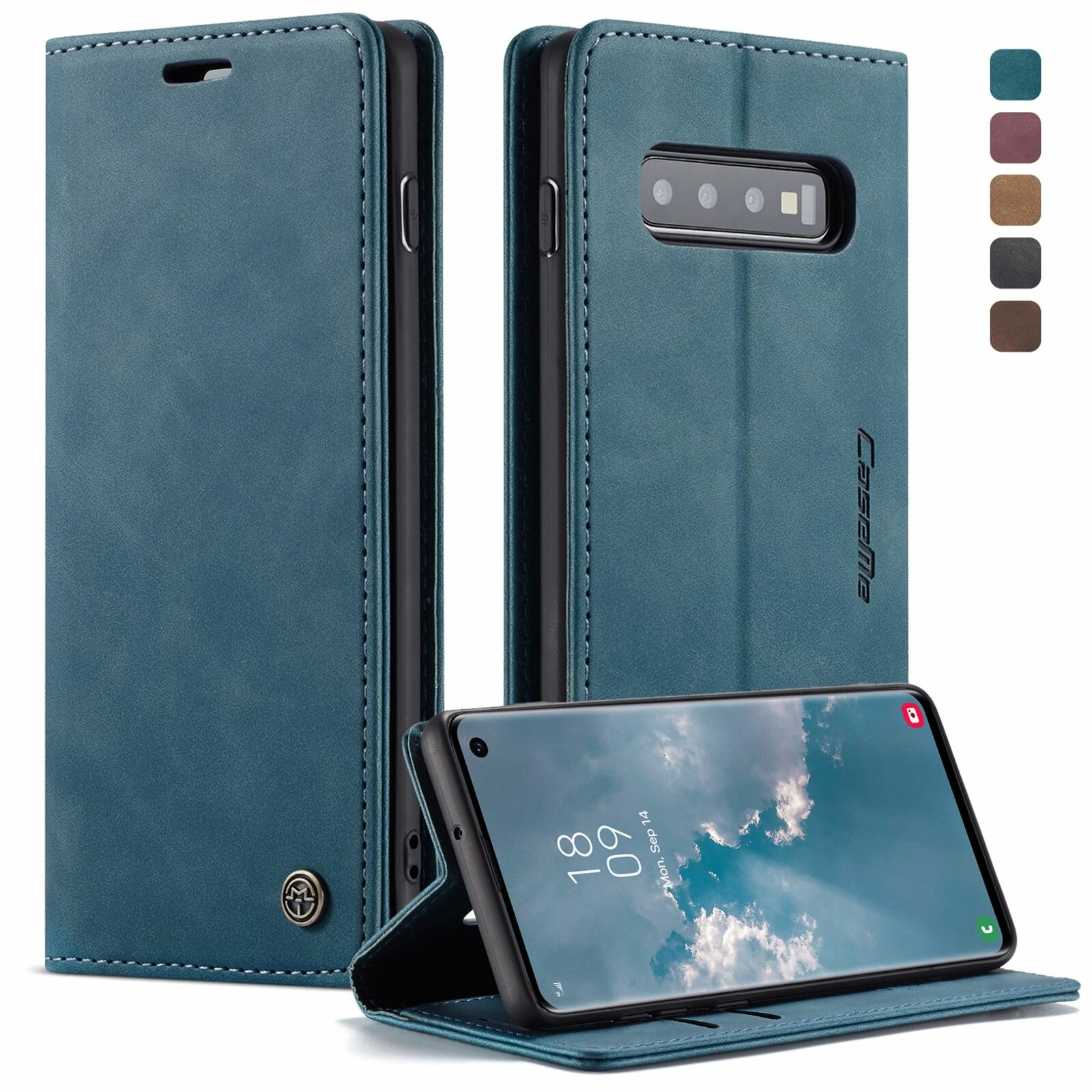 CaseMe Кожаный чехол для Samsung Galaxy S10 6,1 дюйма с визитницей из экокожи