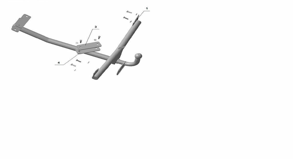 Фаркоп для Audi 80 B-4 седан 1991-1995гг. (без электрики) (паспорт и сертификат) AvtoS. AU03