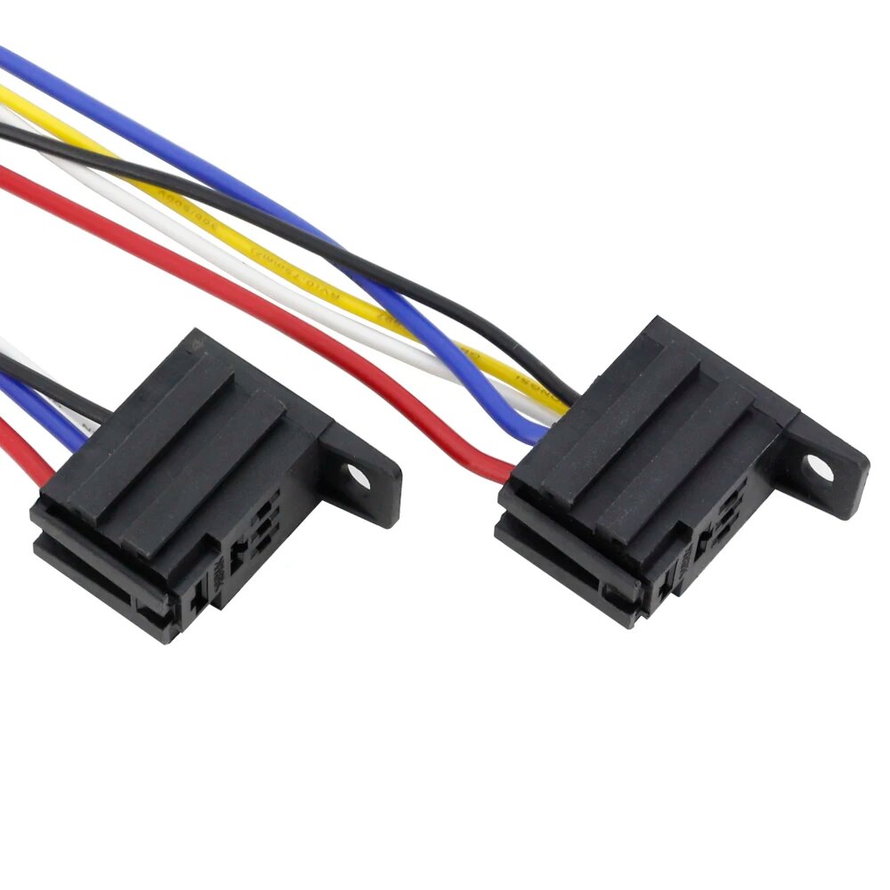 4/5-контактная автомобильная фиолетовая релейная розетка с проводом и терминалом 12 В/24 В 30 А, модифицированный нейлон, огнестойкие автозапчасти 4 Pin