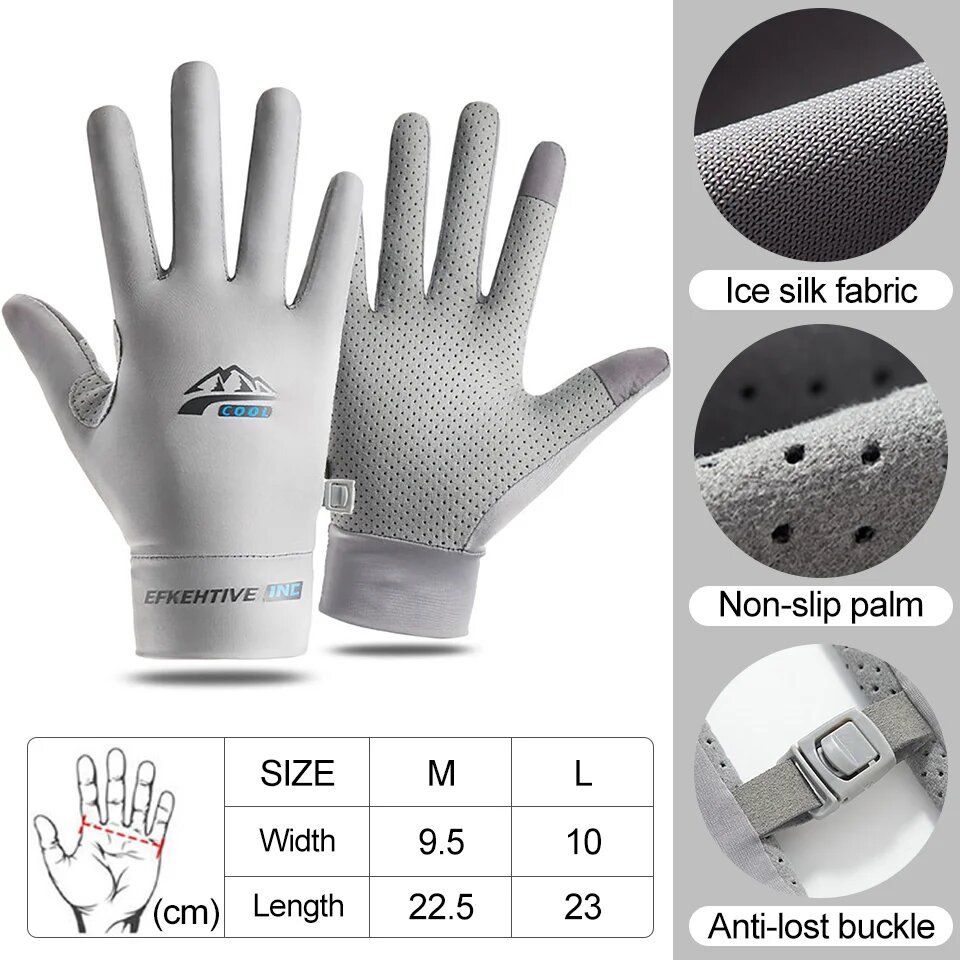 Летние перчатки для рыбалки, солнцезащитные перчатки, дышащие Нескользящие, с Серый, L, A-Gray