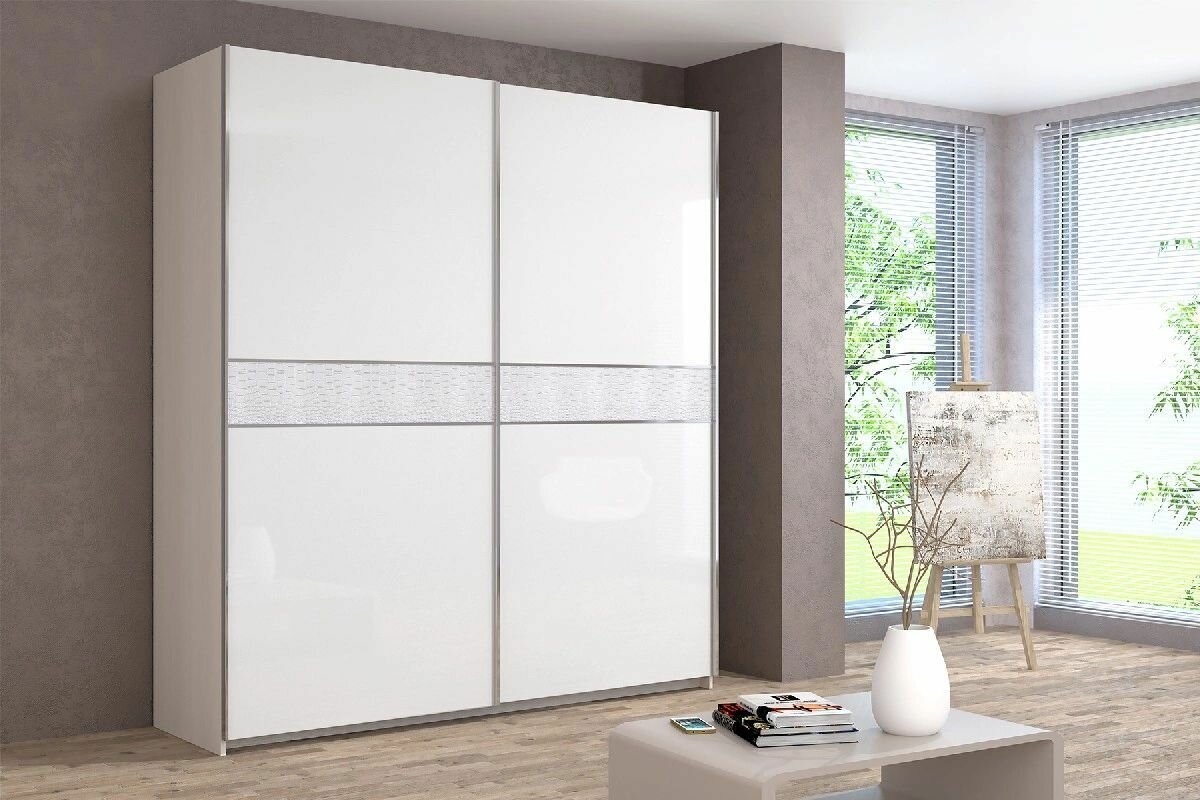 Шкаф-купе Иннэс - 5 Ф3 (2000х2200х615) Белый глянец/Кайман белый/Бодега белая