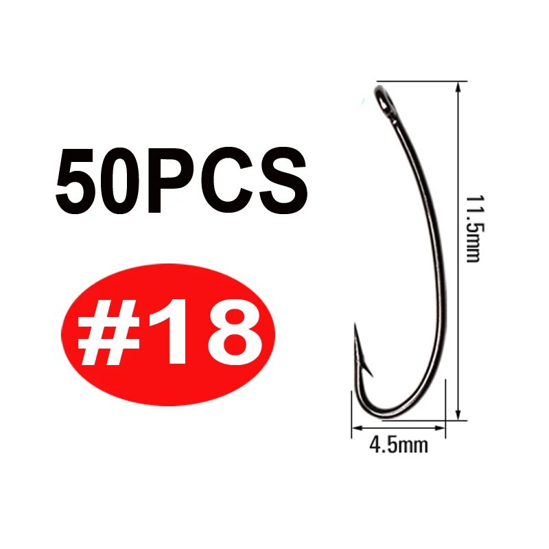 Wifreo крючки для сухого нахлыста 50 шт. Белый, 50pcs size 18