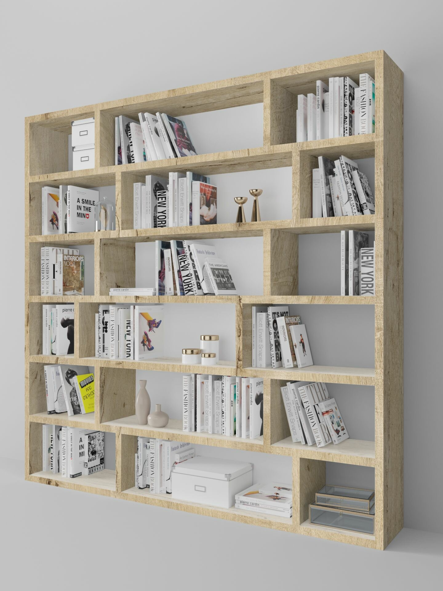 Стеллаж RIDDLE CESAR, напольный деревянный для книг и игрушек, зонирующая перегородка, этажерка