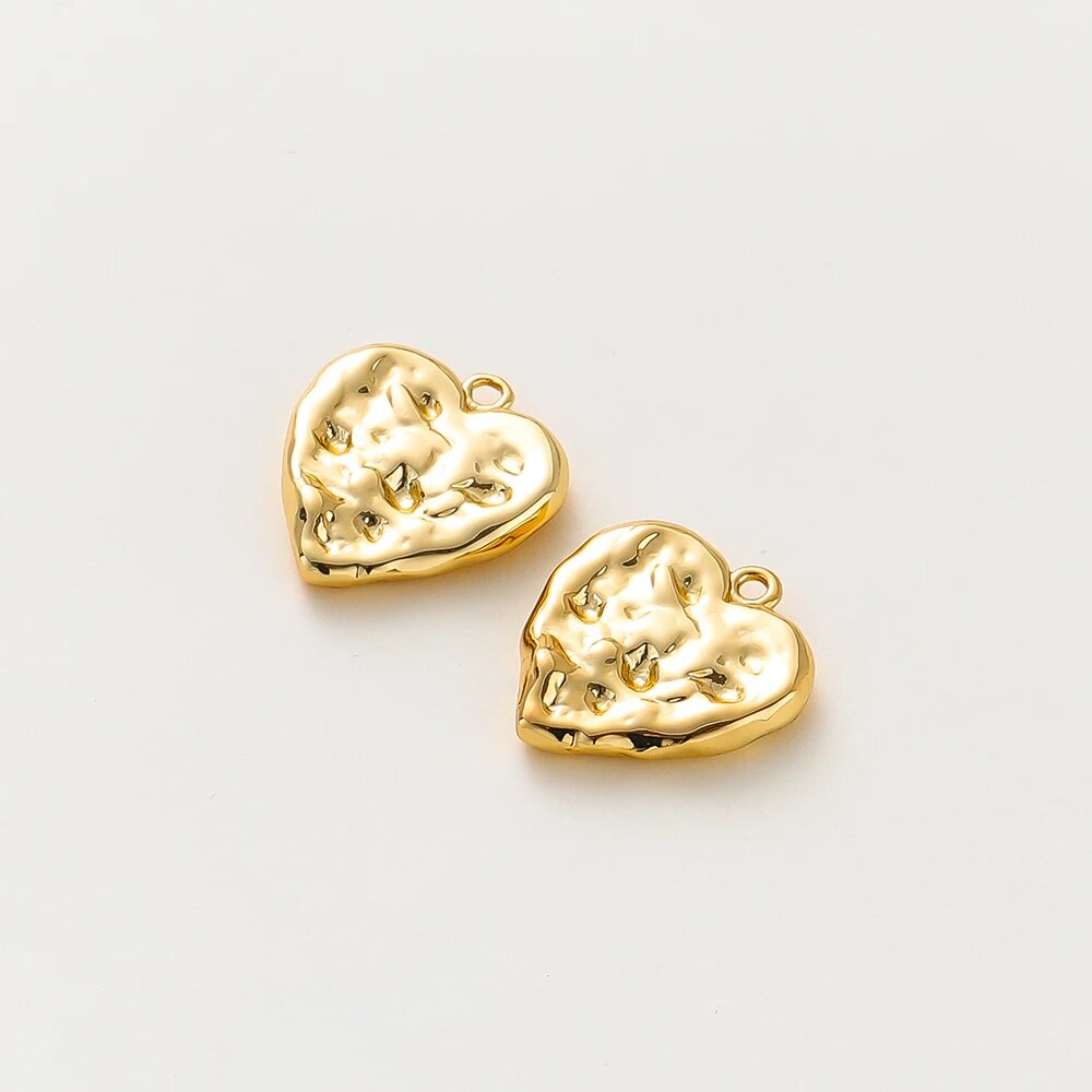 Сердечные подвески 18K Gold, 4 шт, style 1