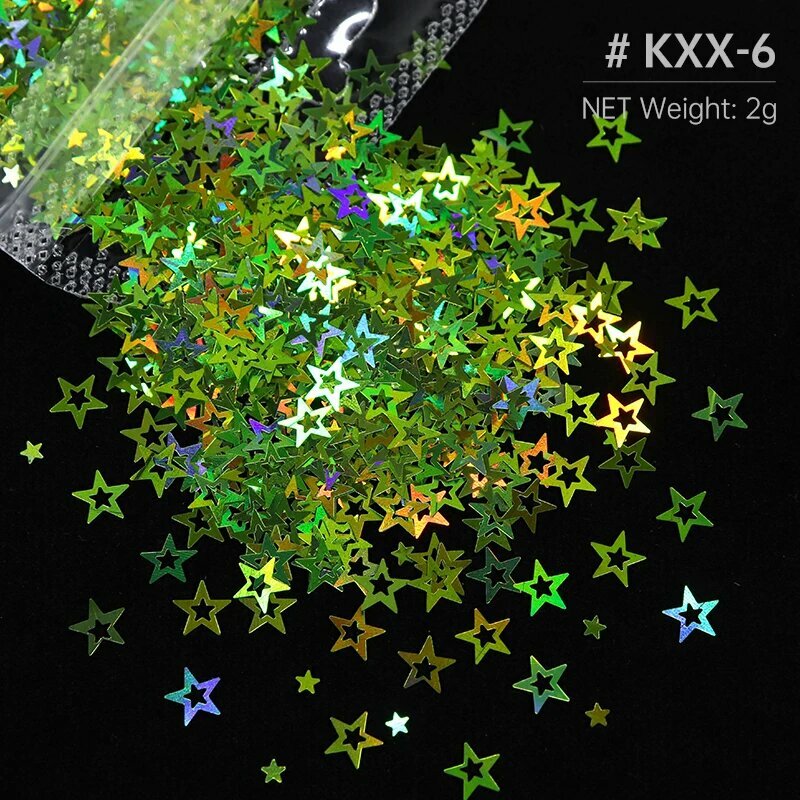 Блестки для творчества звёздочки KXX-6, 2г