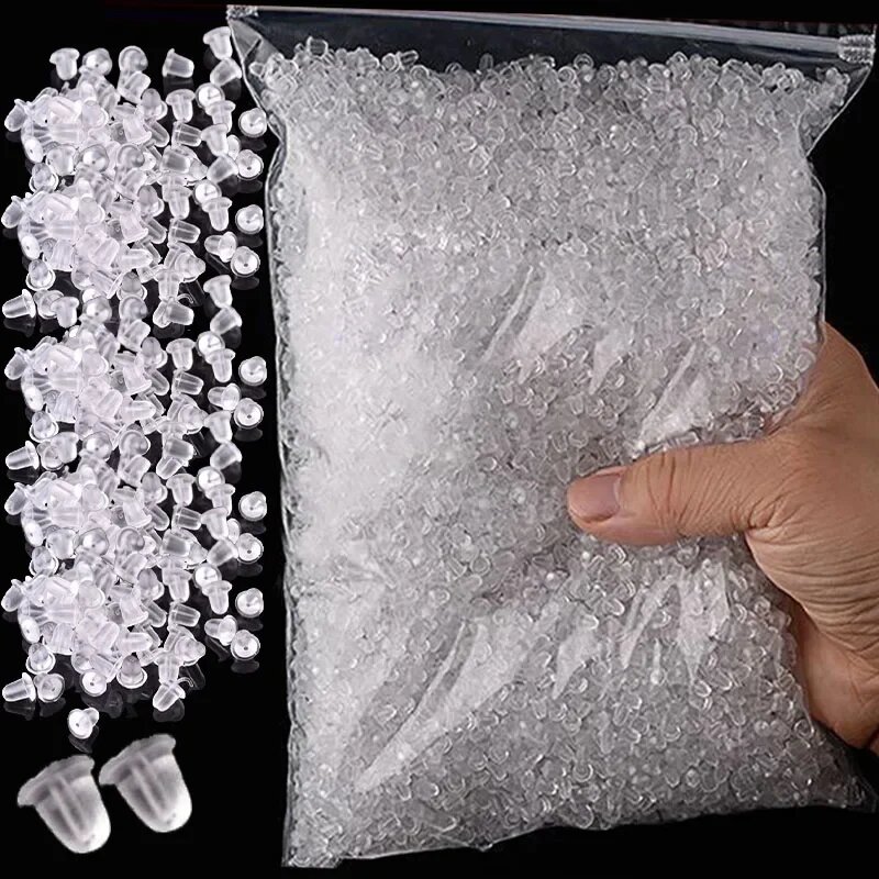 Прозрачные силиконовые заглушки для сережек 2000PCS