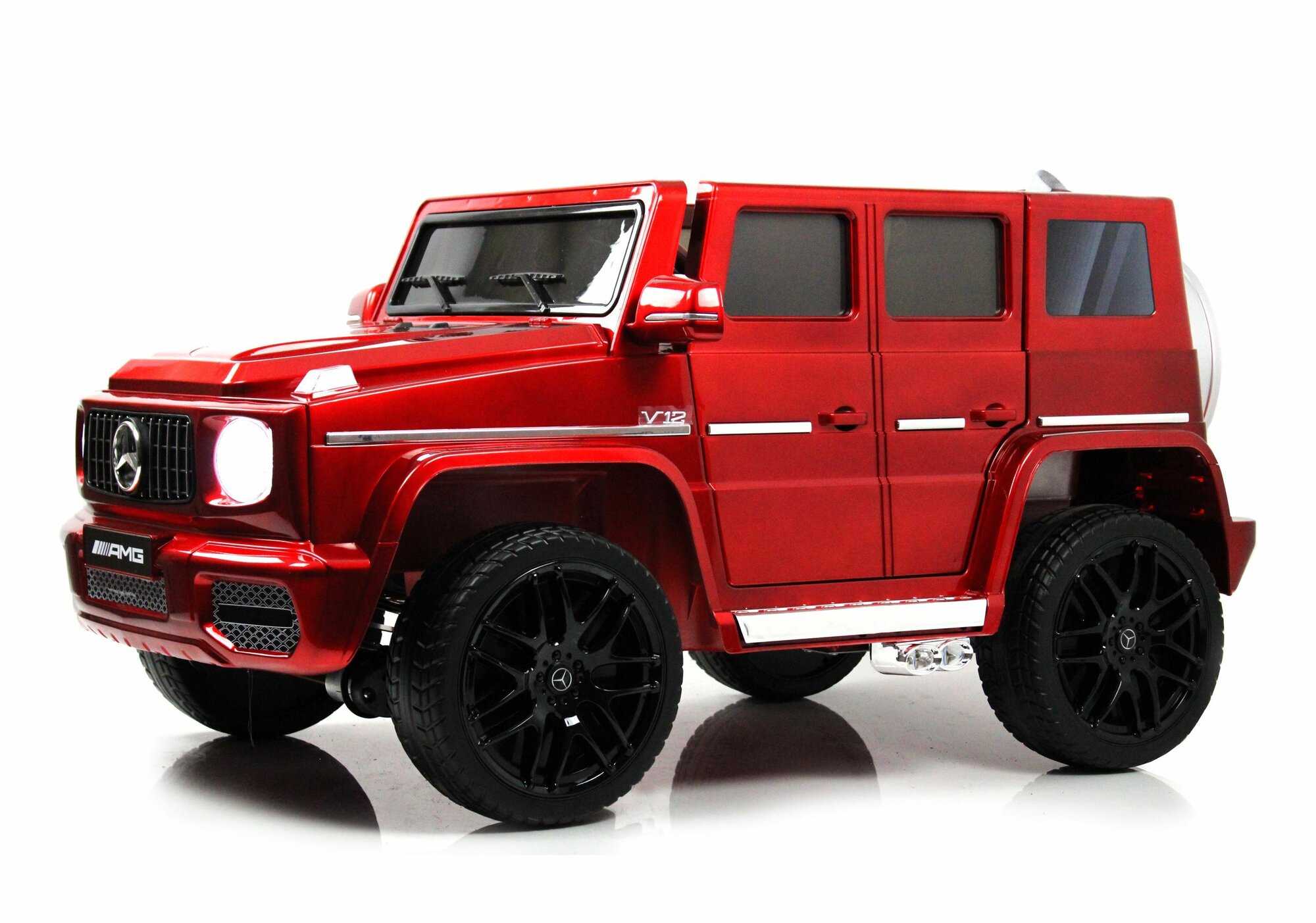 Детский электромобиль Rivertoys Mercedes-Benz G65 (E111EE) с дистанционным управлением, одноместный красный глянец