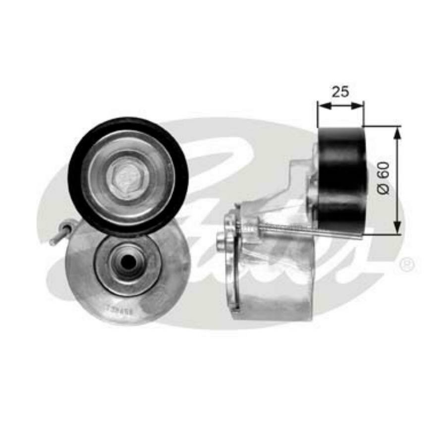 GATES T38458 (7808-21358) Натяжитель ремня Citroen Berlingo 05-, C5 08-, Jumpy 07-, Nemo 08-, Fiat Scudo 07-, Peugeot Expert 07-, Partner 06-