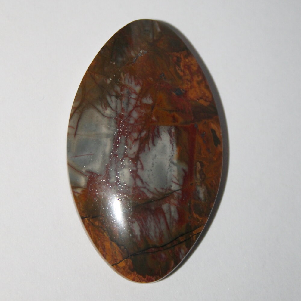 Огненная Яшма кабошон, натуральный камень, 45х26х4 мм, Южный Урал, "True Stones"
