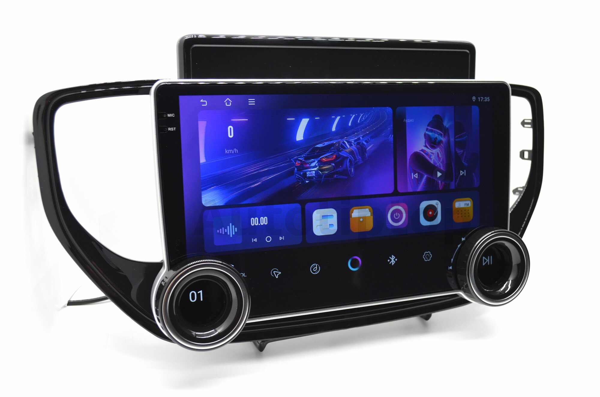 Большая магнитола Tesla 4 core 4/64 с крутилками Hyundai Solaris 2 2020-2025 черная