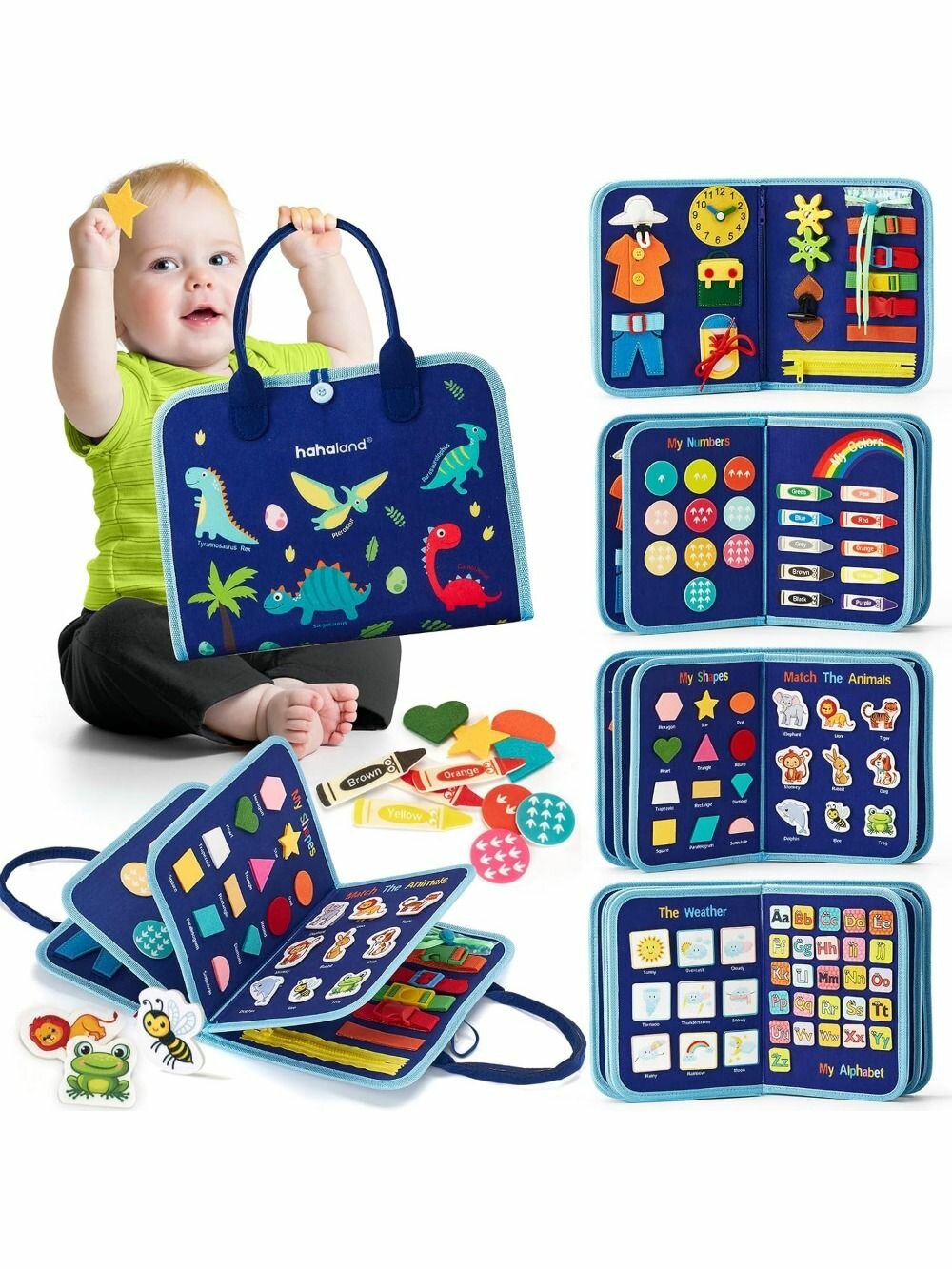 Доска Монтессори для малышей, развивающая игрушка с алфавитом, цифрами и жизненными навыками, идеальный подарок на День рождения для мальчиков и девочек.