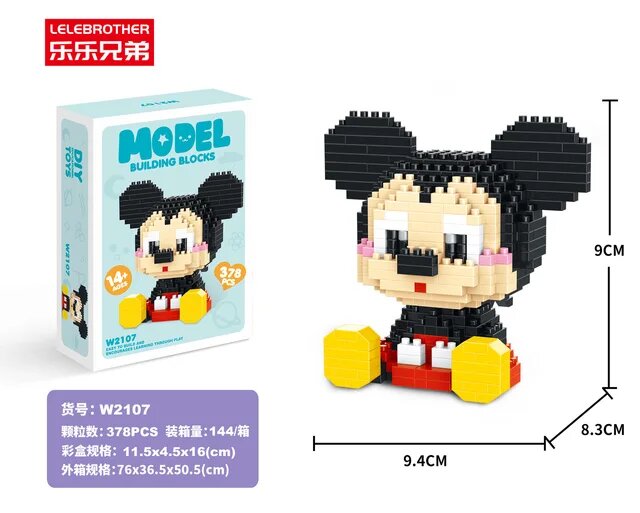Disney Micro Building Blocks Микки Маус Гуфи Плуто Минни Маус Sanrio Anime Mini Bricks Figure Toys Toy For Children Gift