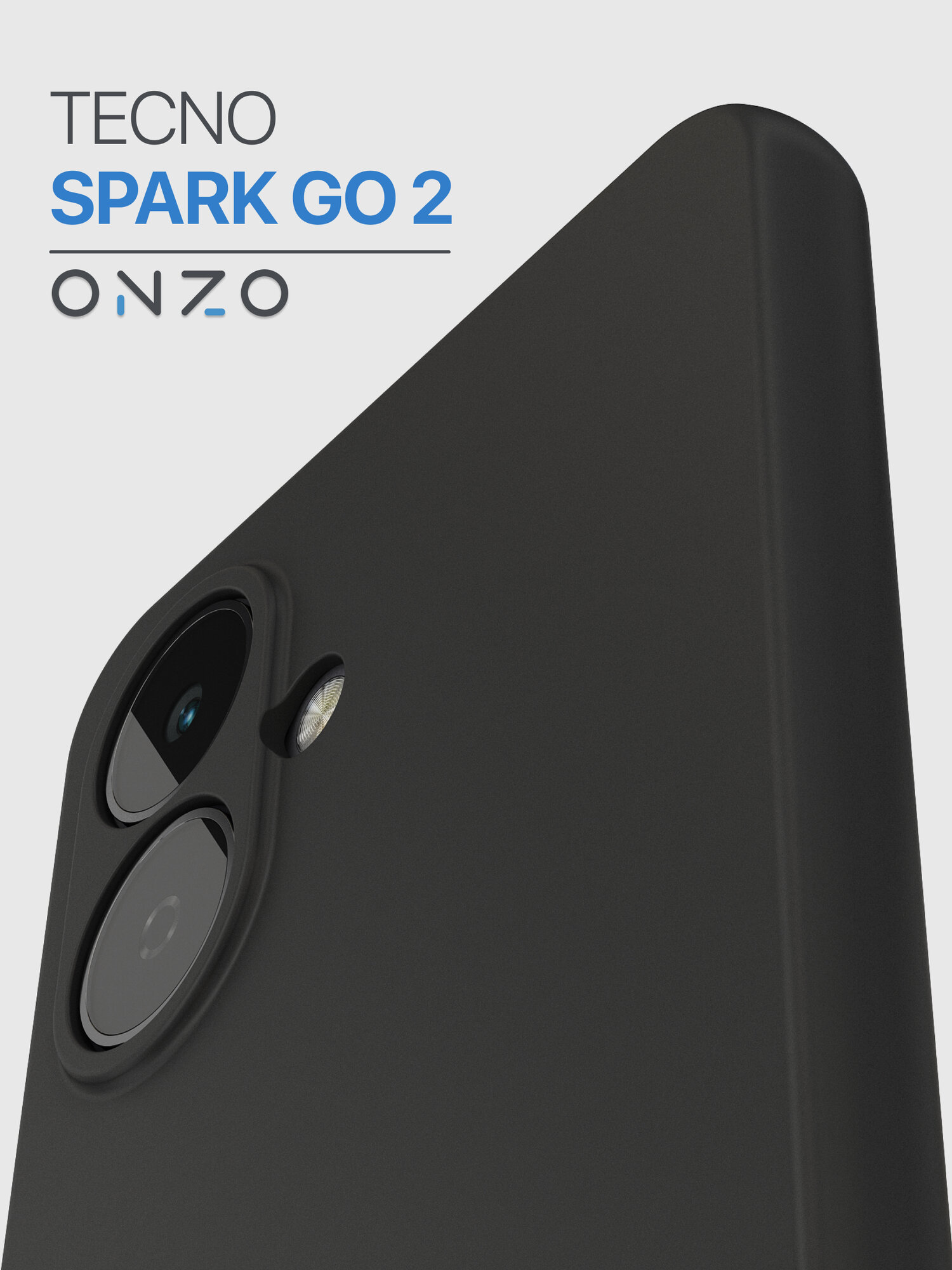 Защитный бампер на Tecno Spark Go 2 / Чехол на Текно спарк гоу 2, черный матовый