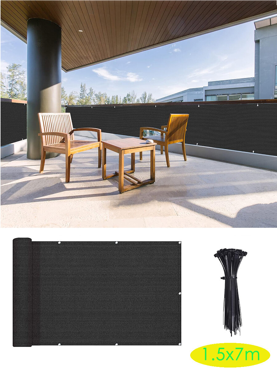 Навес балкон порог черный 1.5x7m