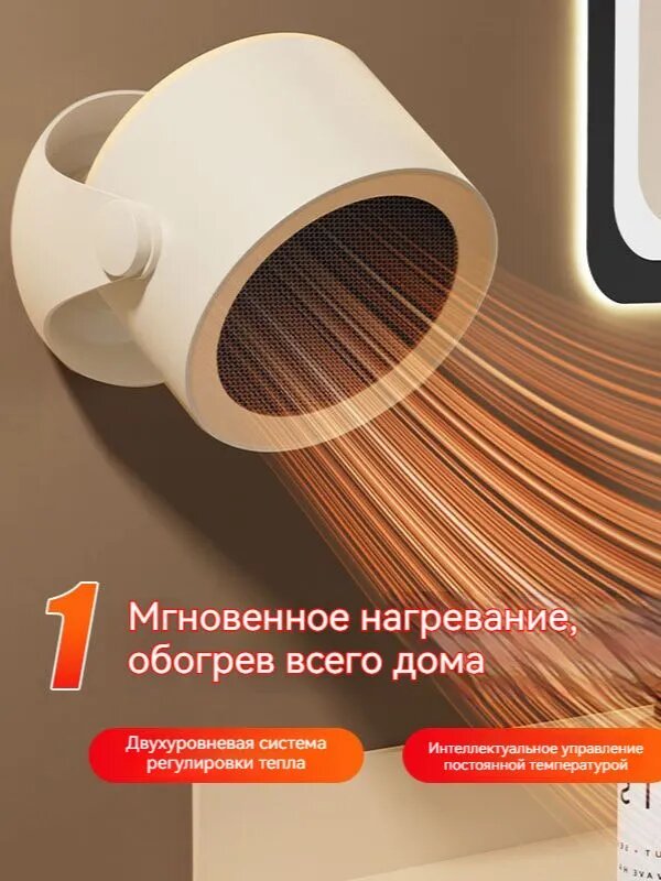 Обогреватель инфракрасный для дома 700 Вт тепловентилятор настольный/напольный, регулировка температуры