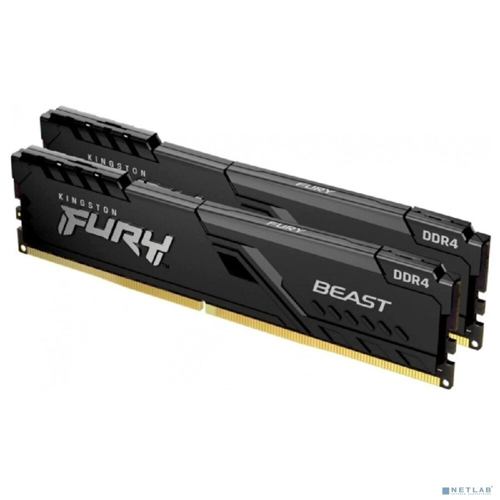 Оперативная память Kingston 32Gb 3200MT/s DDR4 CL16 DIMM (Kit of 2) 1Gx8 FURY Beast Black
