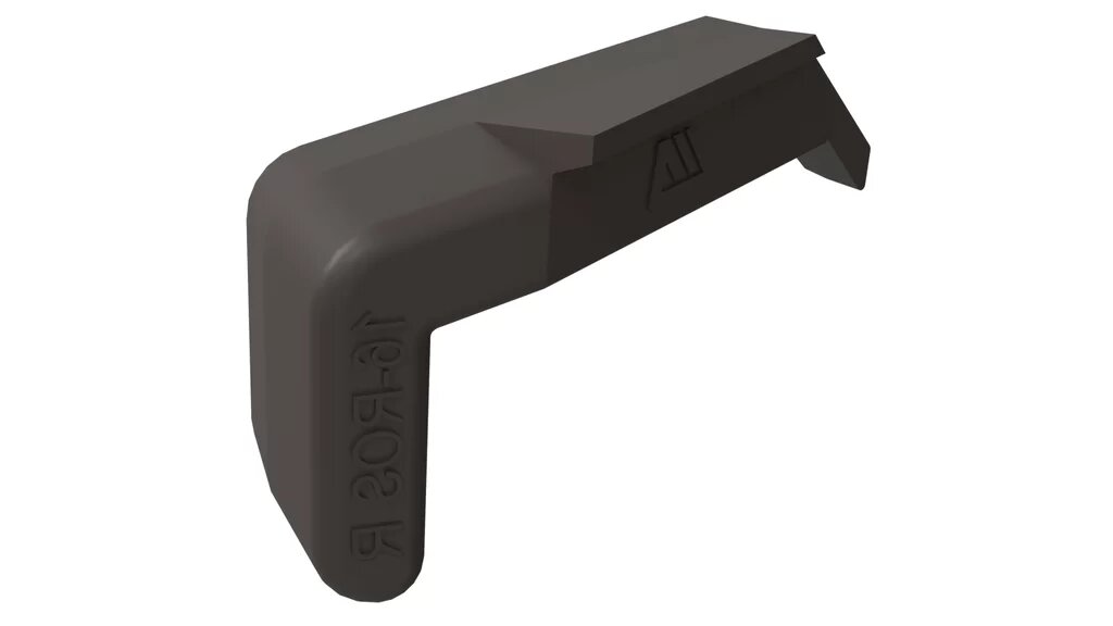 Накладка торцевая для профиля покрытия створок (FP-16), правая, цвет темно-коричневый RAL 8019, 20 шт