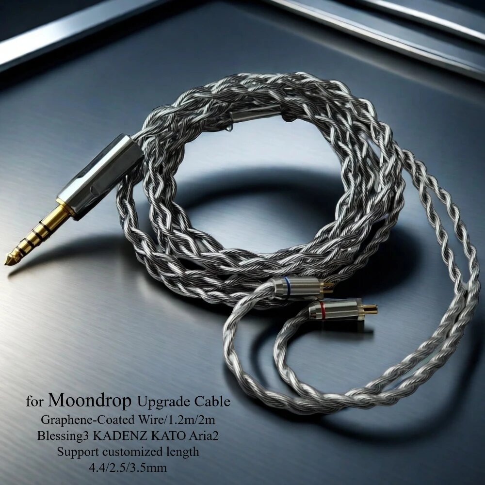Кабель для наушников Moondrop Blessing 3 KATO Aria2 6N OCC с графеновым покрытием 120 см 2m-3.5mm Stereo