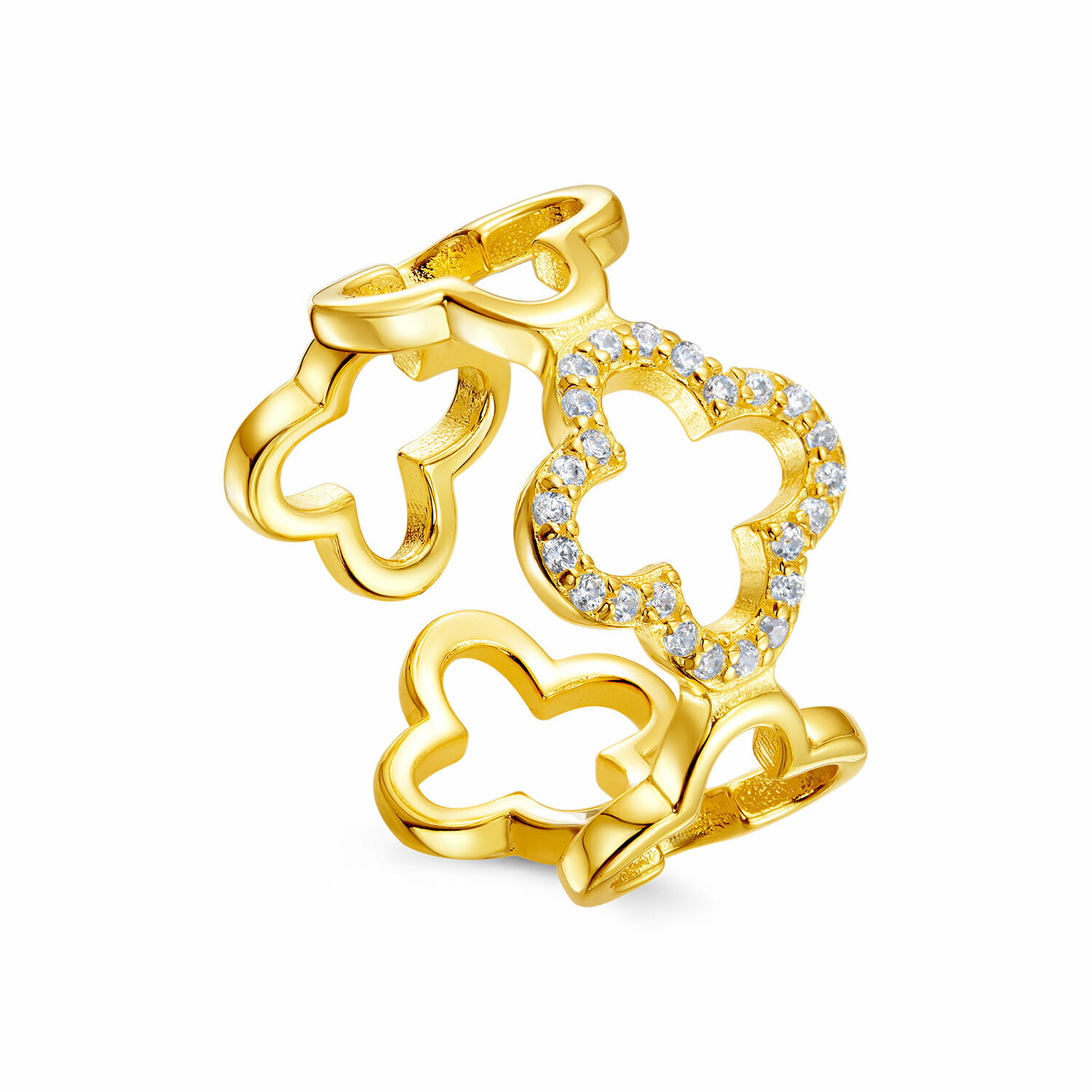 Кольцо, серебро, 925 проба, фианит