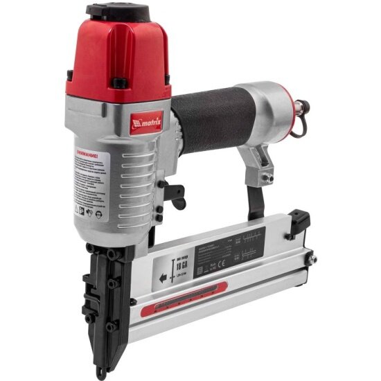 Пистолет пневматический Matrix 57428, 2 в 1, с регулировкой глубины, гвозди 18GA, скобы 18GA