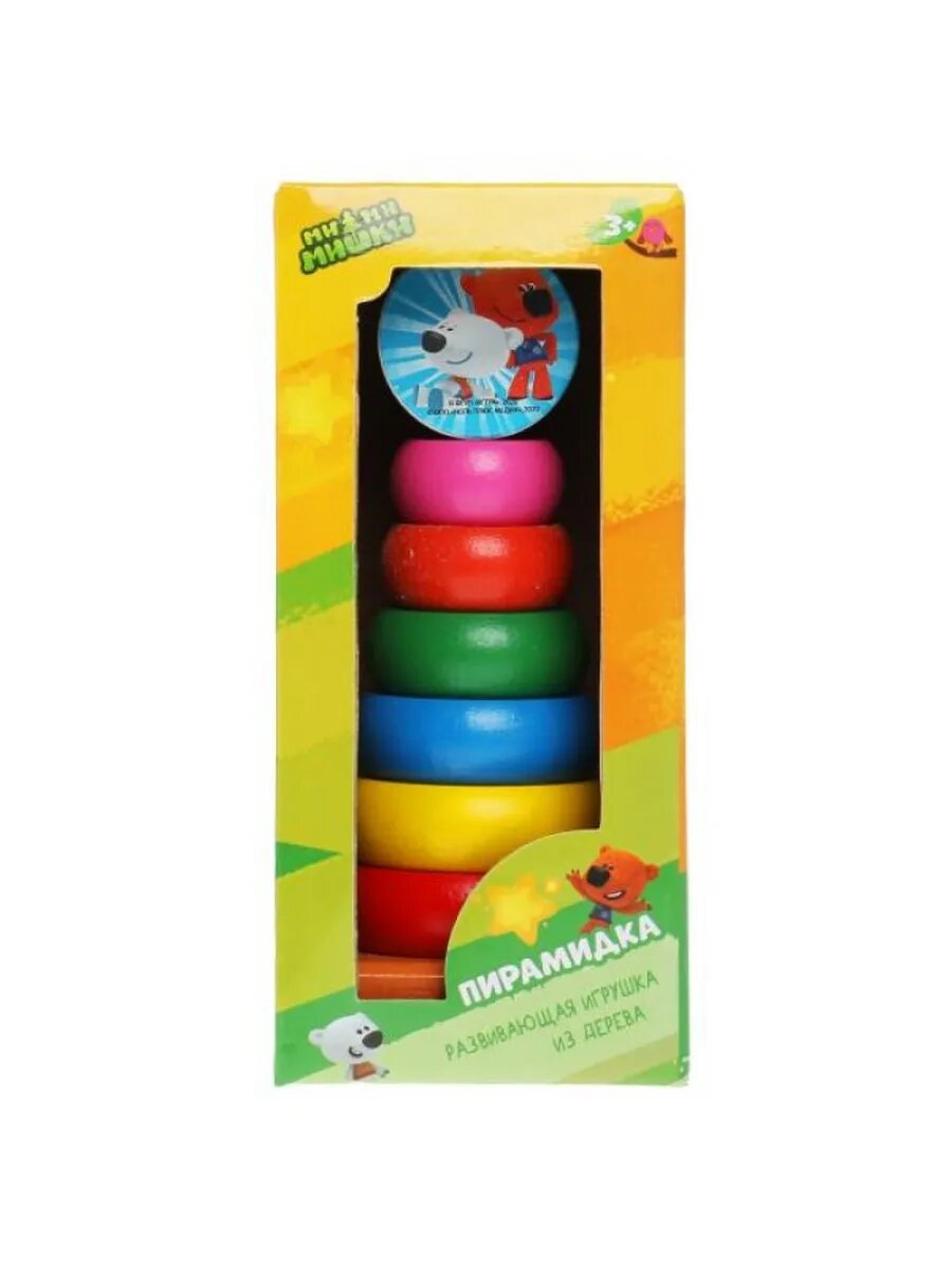 Игрушка деревянная Ми-ми-мишки пирамидка в кор. Буратино в