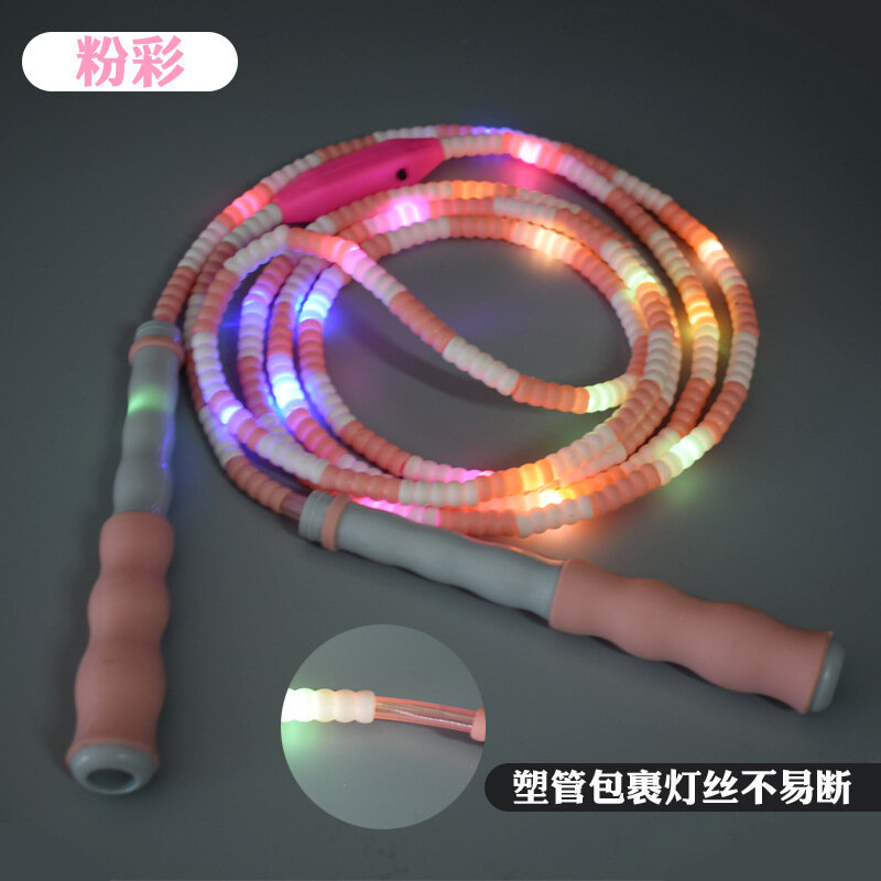 Светящаяся бамбуковая скакалка для детей и школьников, светодиодная с тремя режимами и семью цветами для выступлений.