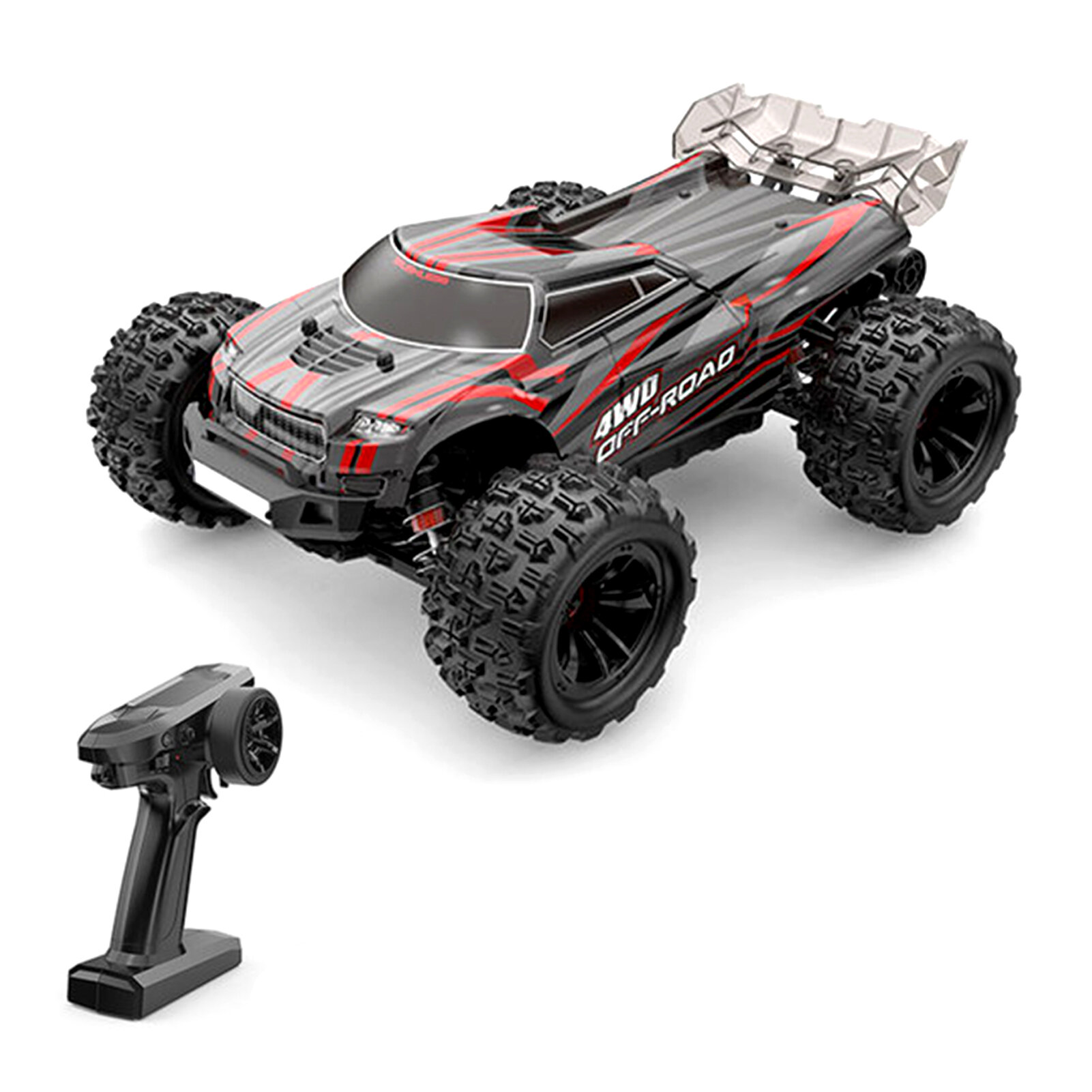RC Car 2.4GHz 45KM/H 1/16 Off Road RC Trucks Brushless Motor 4WD Vehicle Racing Climbing RC Car Gifts for Kids Adults 7.4V 1050mAh 25C Battery 45A Brushless ESC 17g Digital Servo 310*222*130mm PVC Rubber