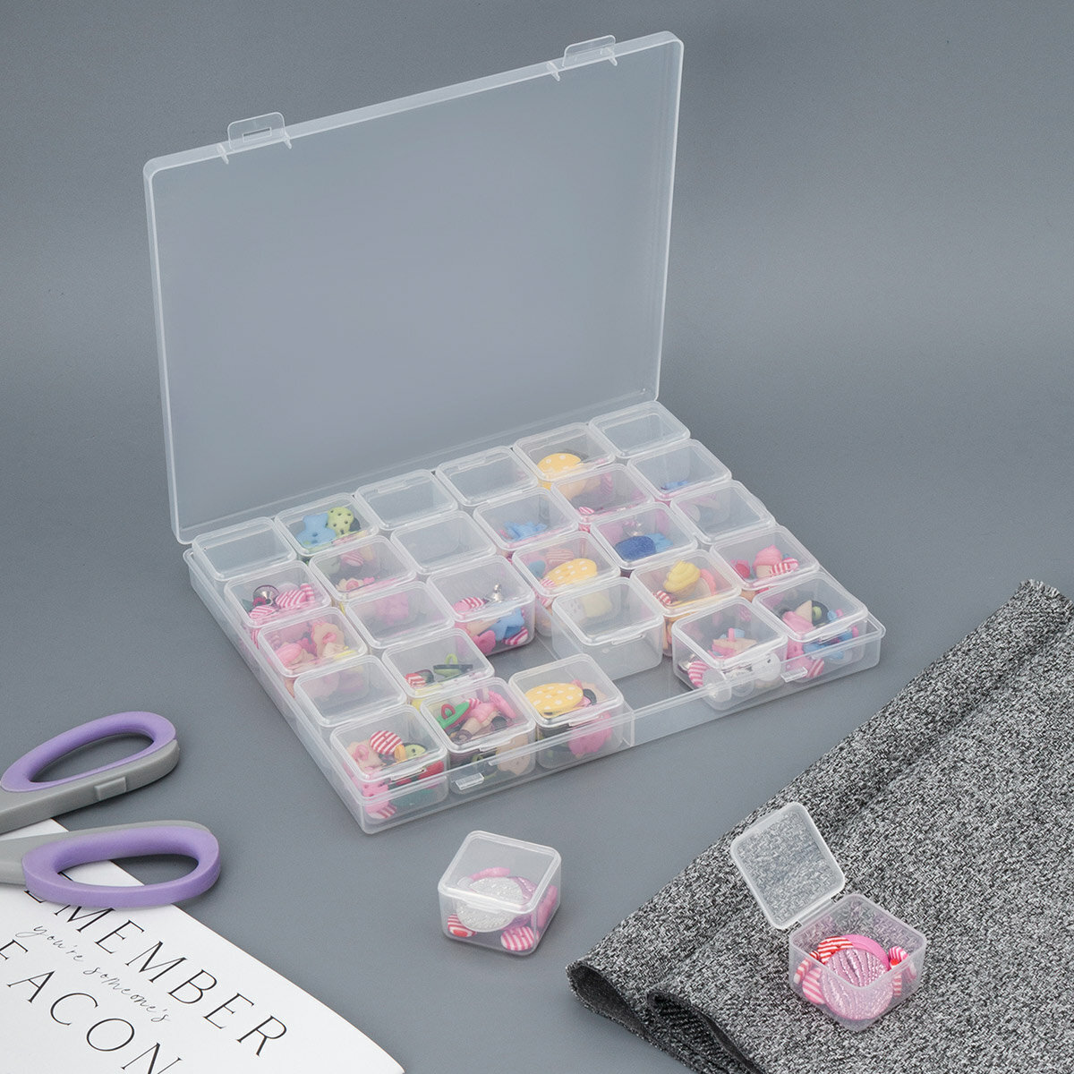 Контейнер для хранения мелочей 1AL162, 30 штук в боксе 21,1*17,5*2,7 см