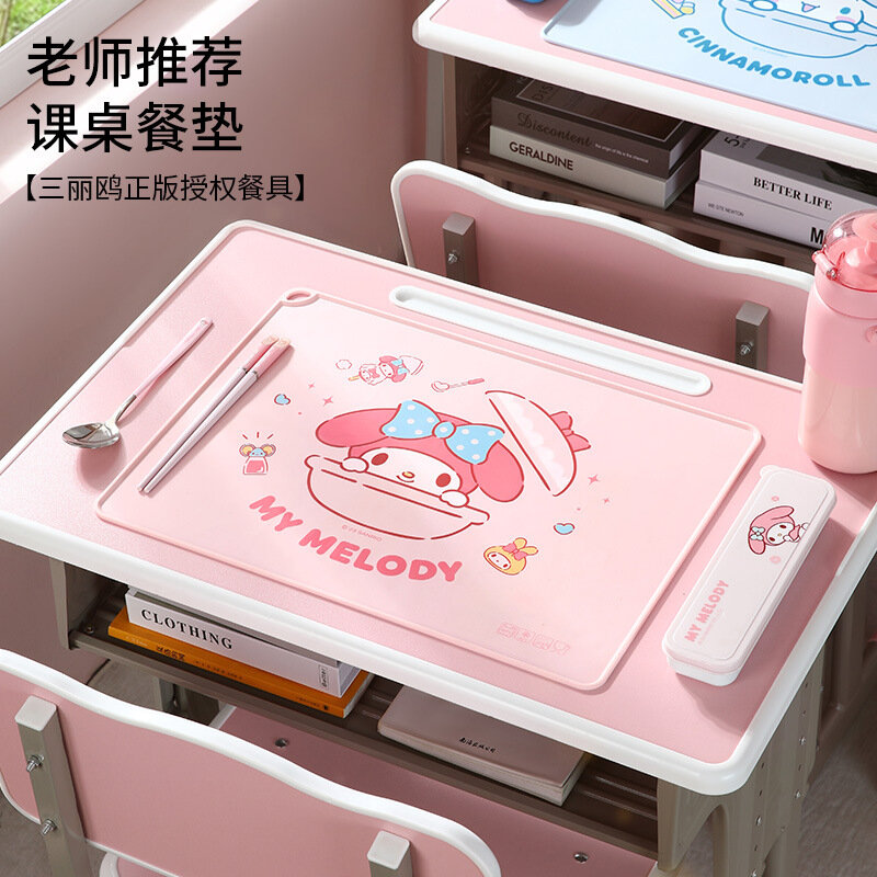Детский силиконовый коврик Sanrio, не требующий мытья, изготовленный из пищевого материала, противоскользящий коврик, бытовой теплоизоляционный коврик.