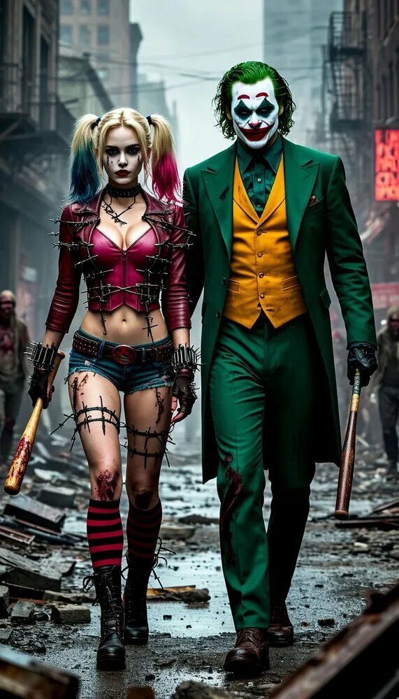 Алмазная Мозаика "Харли Квин И Джокер" MozArt / Вышивка Стразами 40x50 / Живопись, Художники