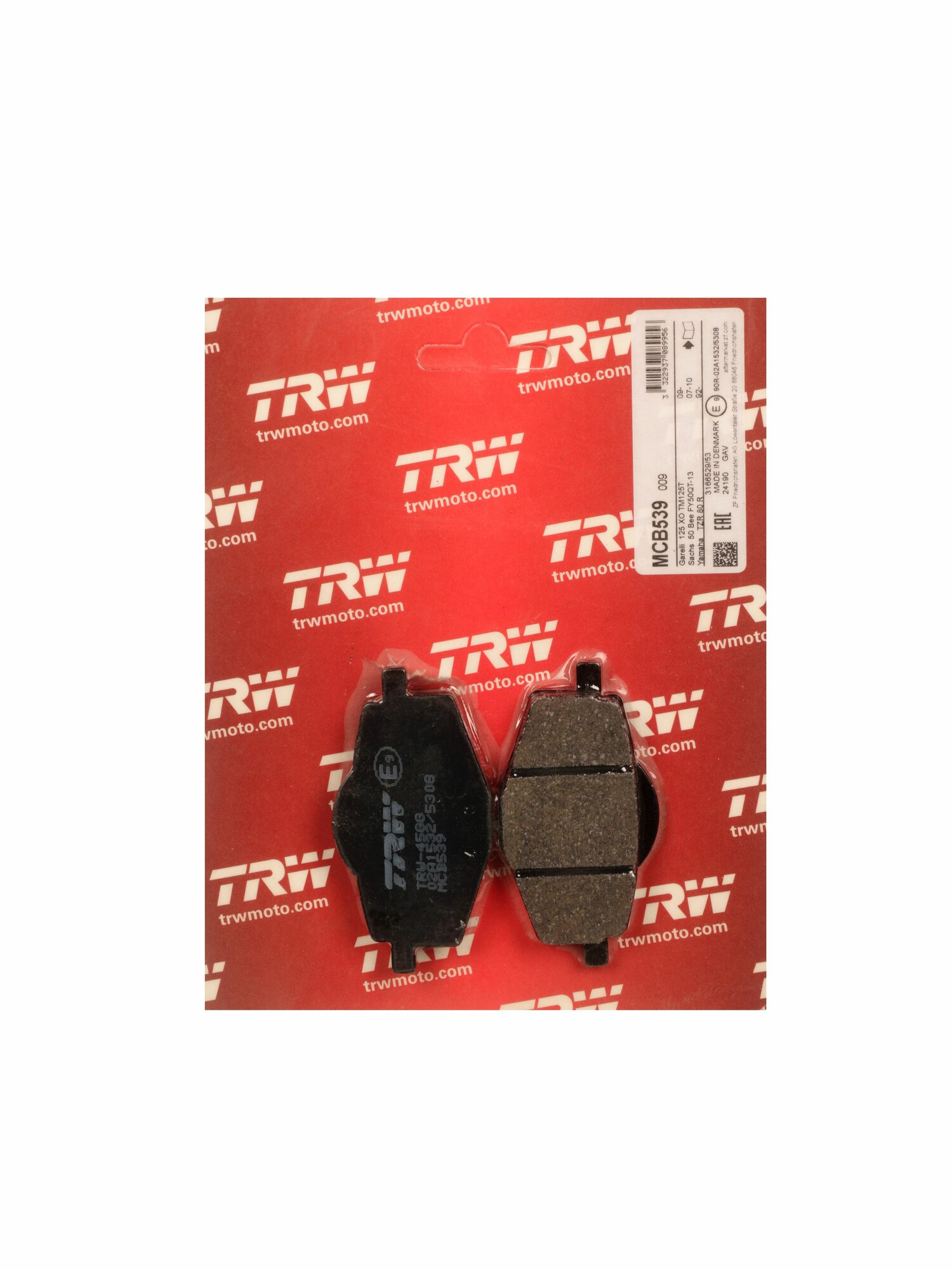 Колодки тормозные дисковые для мото TRW (MCB539)
