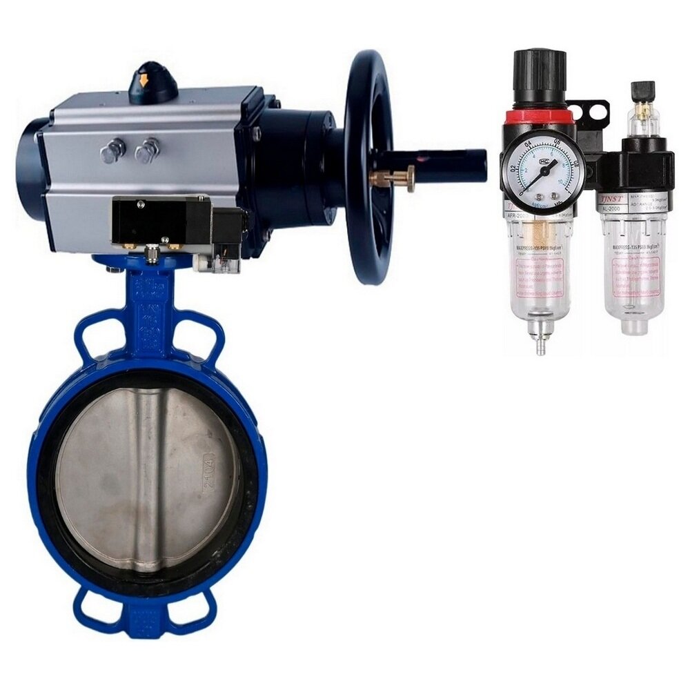 Затвор DN.ru GGG50-GGG40-EPDM Ду150 Ру16, с пн. прив. DA-105-1, пн. распр. PND1-T08-220VAC NAMUR, БПВ