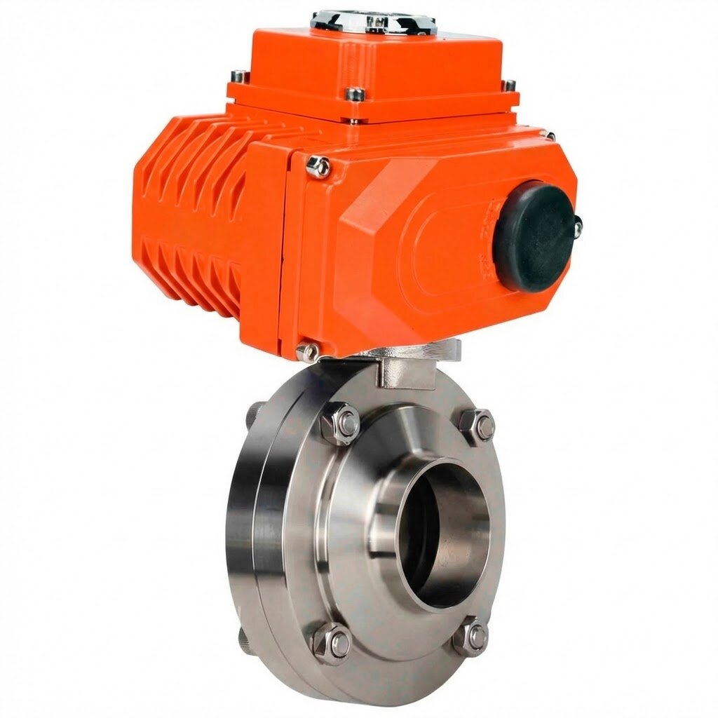 Затвор DN.ru 304-304-Sil-2W-W-H Ду80 Ру10 с электроприводом QT2-005-380VAC