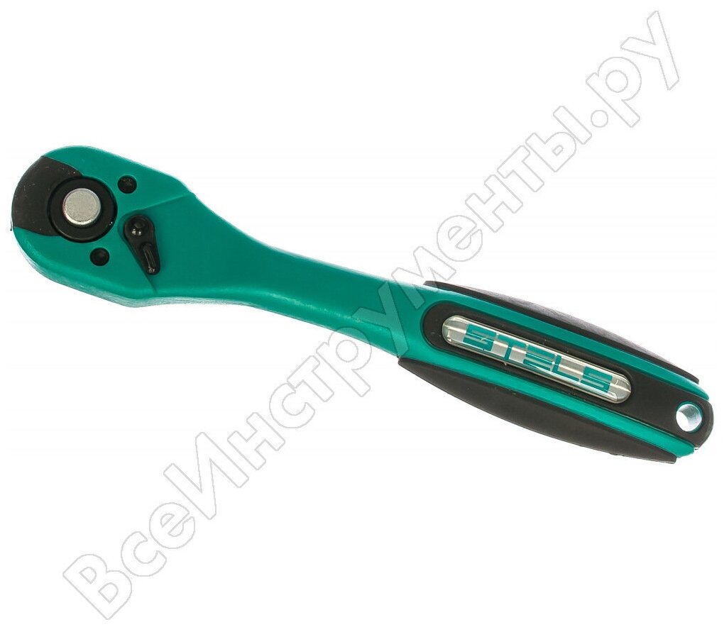 Ключ-трещотка 1/4", 72 зуба, с быстрым сбросом, CrV, 2-х компонентная рукоятка STELS 14028