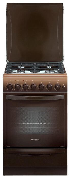 Плита GEFEST 5102-02, газовая, электрическая духовка, 4 конфорки, 55 л, цвет коричневый