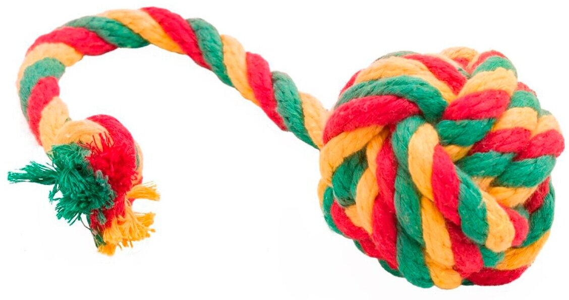 Мяч для собак DOGLIKE Dental Knot канатный цветной большой (1 шт)