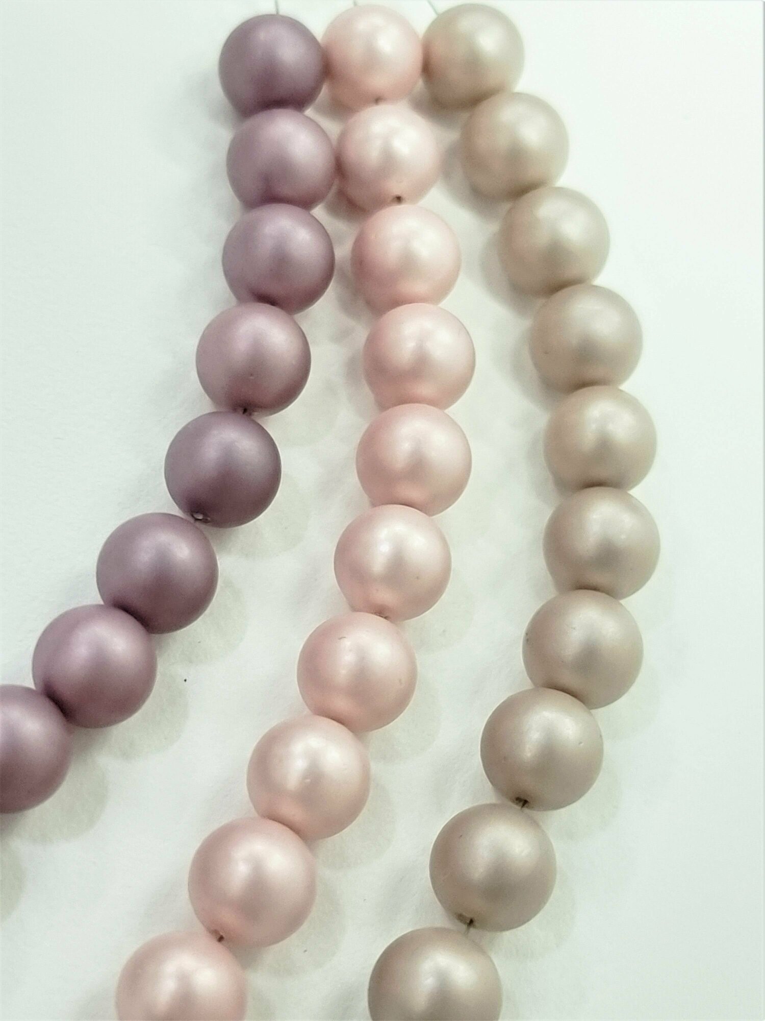 Жемчуг керамический. 8мм. 30шт. Розовый, Лиловый, Бежевый.