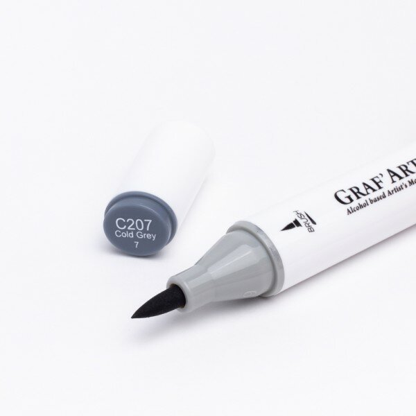 Маркер спиртовой Малевичъ GrafArt Brush, Серый холодный 7 C207