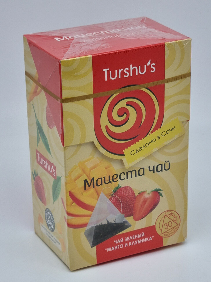 Мацеста чай зеленый "Манго и клубника" в пирамидках