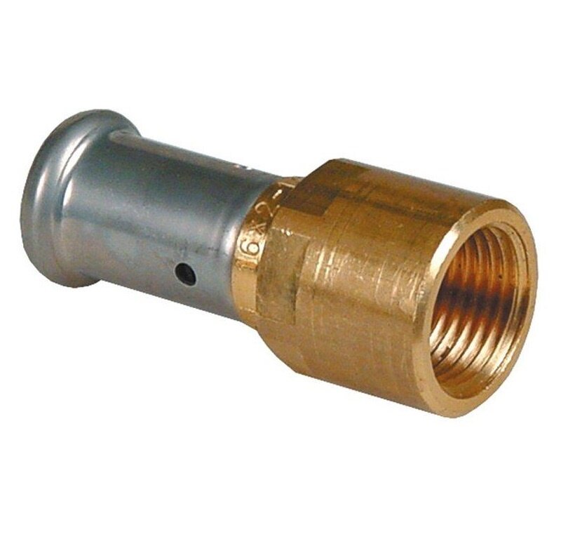 Переходник 32-1 1/4", Henco P, 18, пресс-резьба внутренняя, латунь