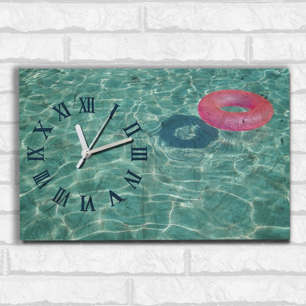 Настенные бесшумные часы ОСБ со смещенным циферблатом Summer(Абстракция, Макро, Уют, Фото, Бассеин, круг, Круг ) - 2641
