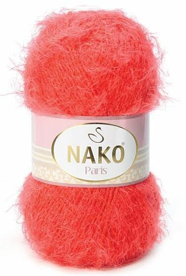 Пряжа Paris (Nako), красно-оранжевый - 11271, 40% акрил, 60% полиамид, 5 мотков, 100 г, 245 м.
