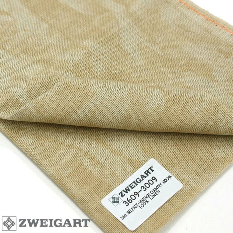 Канва для вышивания Zweigart 3609/3009 Vintage-Belfast-Linen 32 (36х46см) мокко винтажный