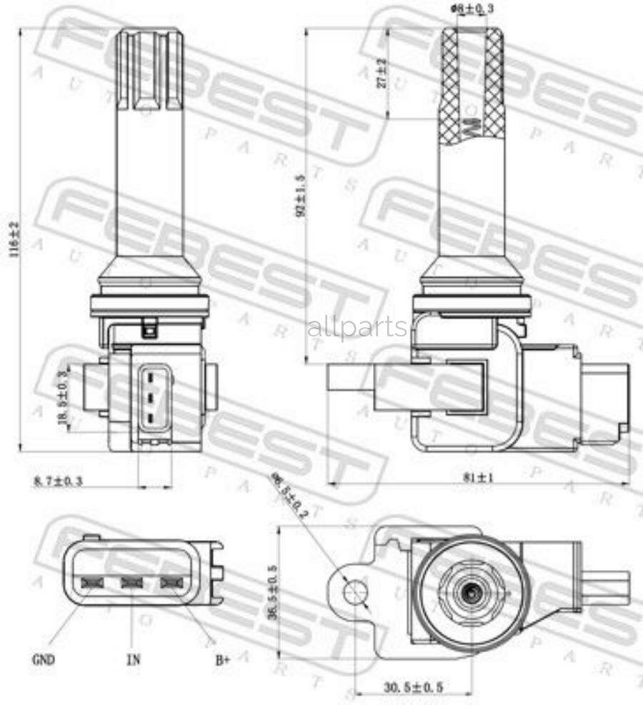 FEBEST 08640-002 Катушка зажигания