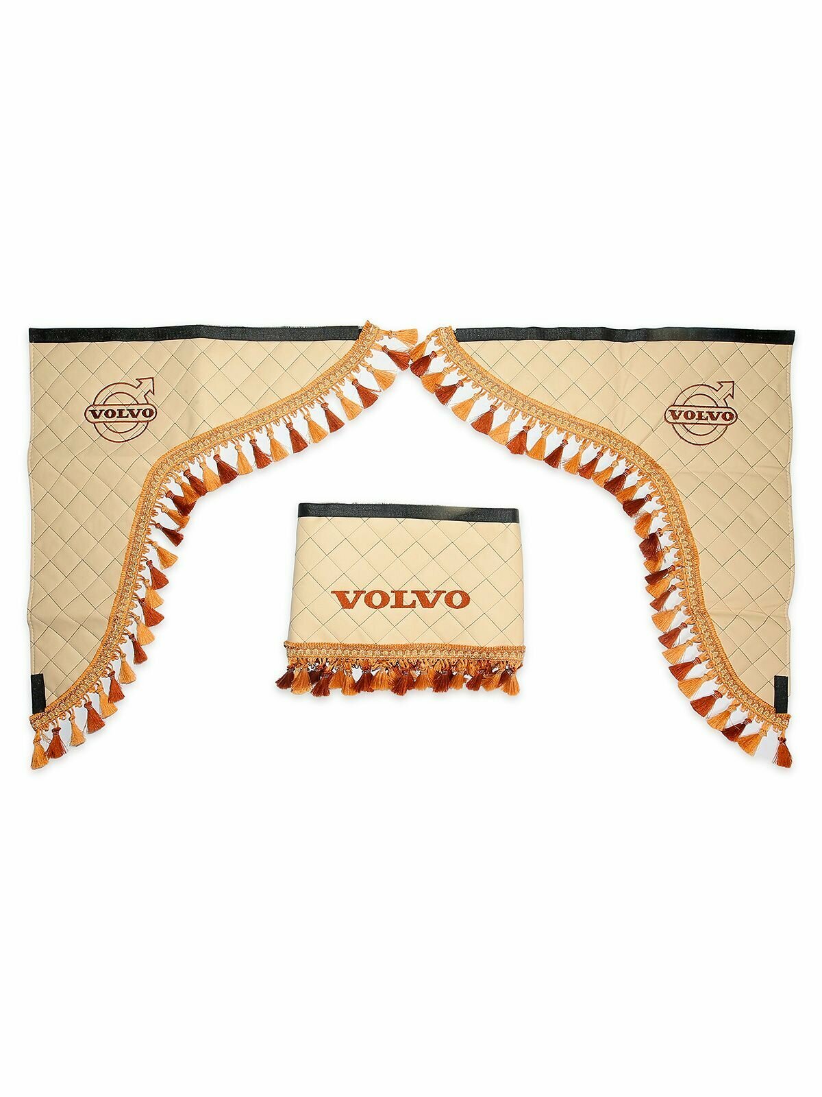 Ламбрекены. (Лобовое и боковые). Для автомобиля VOLVO. Экокожа. Бежевые Сделано в России. (25769)