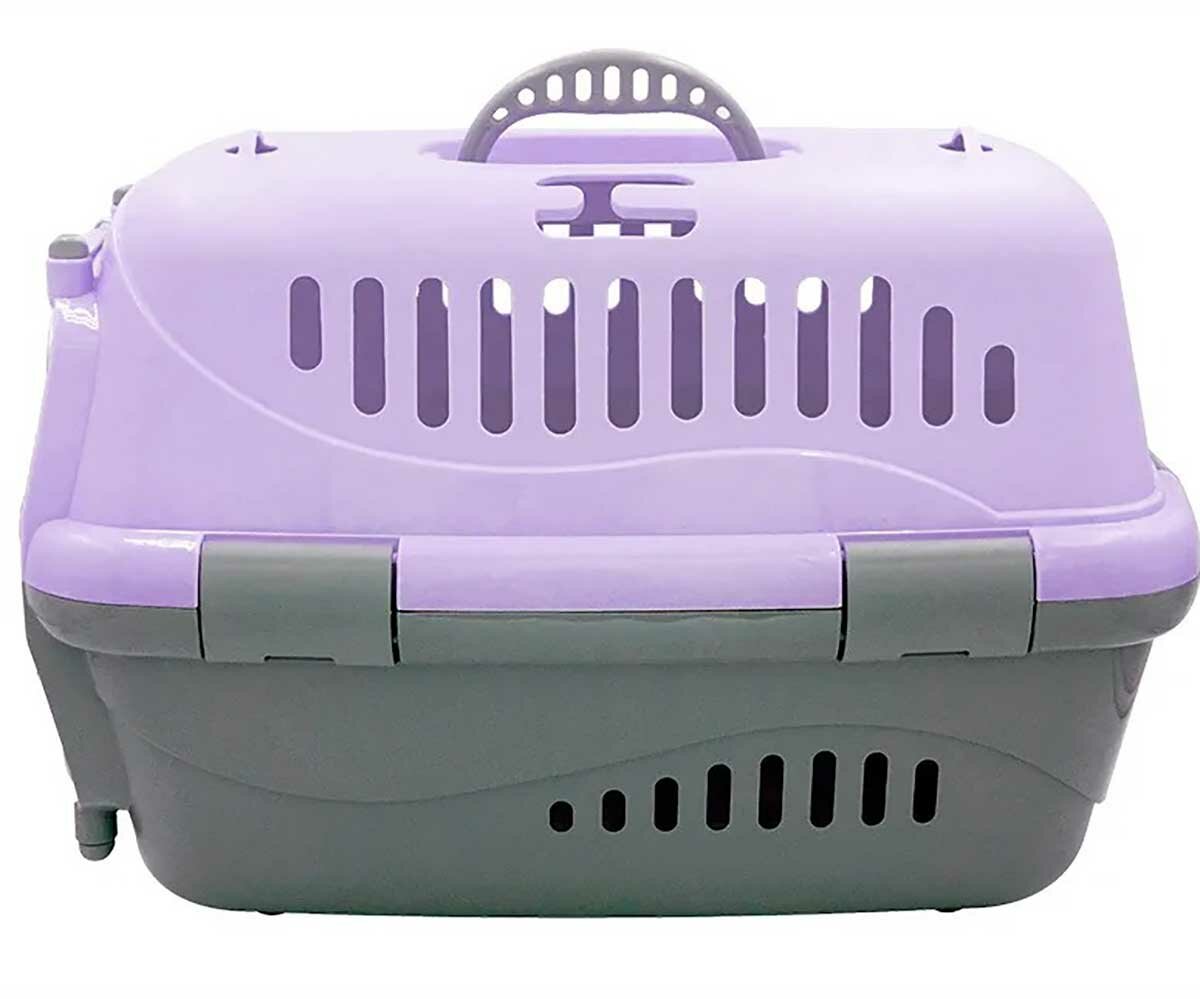Переноска ZooExpress турне 16212 48*32*32см пластиковая дверь фиолетовая