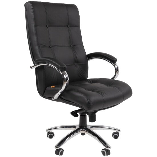 Кресло офисное Chairman 424 Россия нат. кожа/экокожа черная (мультиблок)